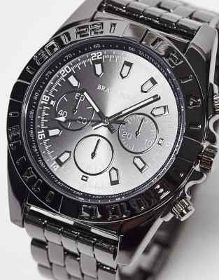 Brave Soul chunky bracelet watch in silver | ASOS