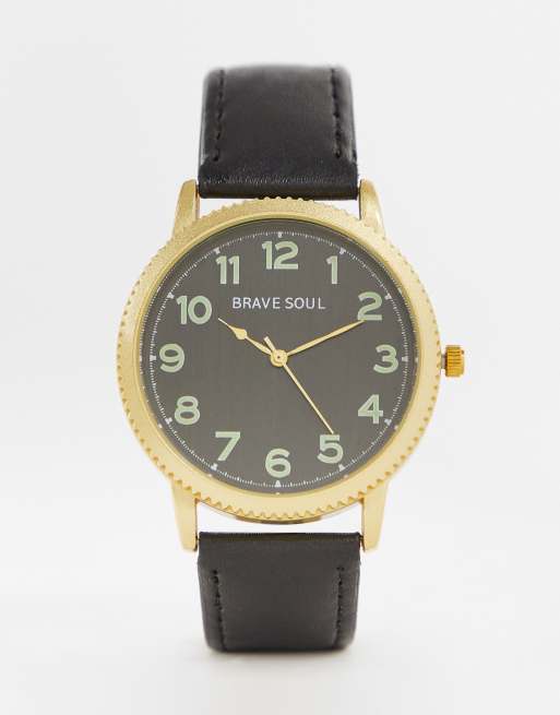 Brave Soul classic watch in black | ASOS