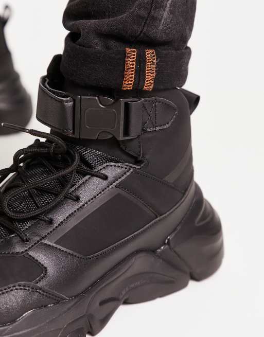 Brave Soul cleated chunky trainers in black | ASOS