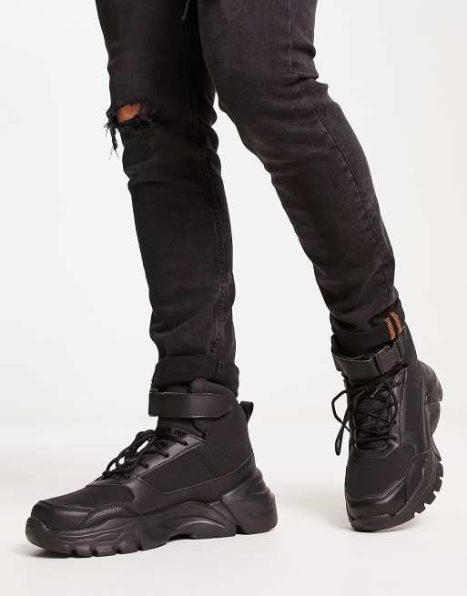 Brave Soul cleated chunky trainers in black | ASOS