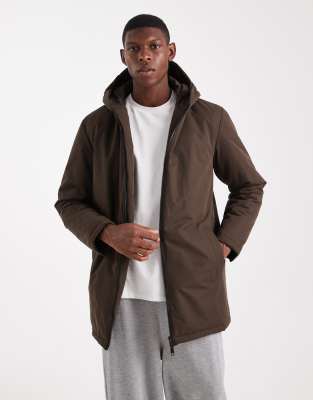 Brave Soul - Jack met capuchon en rits in chocoladebruin | ASOS