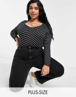 Brave Soul Plus jada body in polka dot | ASOS
