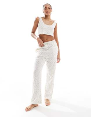 Brave Soul pyjama set with floral print in white | ASOS
