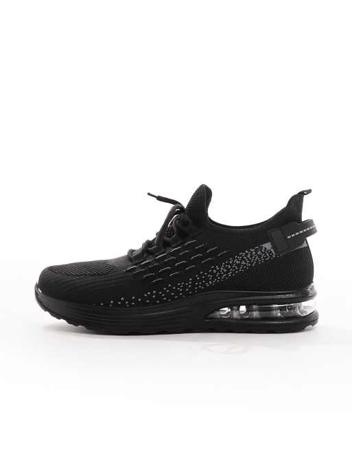 Brave Soul runner trainer with air bubble sole in black | ASOS