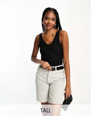 Brave Soul Tall brenda v-neck sleeveless bodysuit in black | ASOS