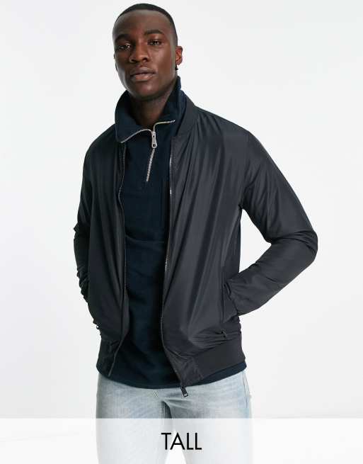 Brave Soul Tall full zip bomber jacket in black | ASOS