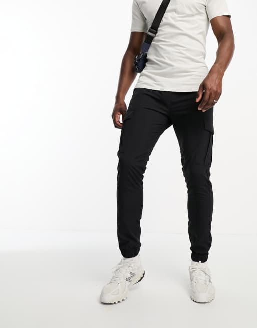Brave Soul Tall tech cargo pants in black | ASOS