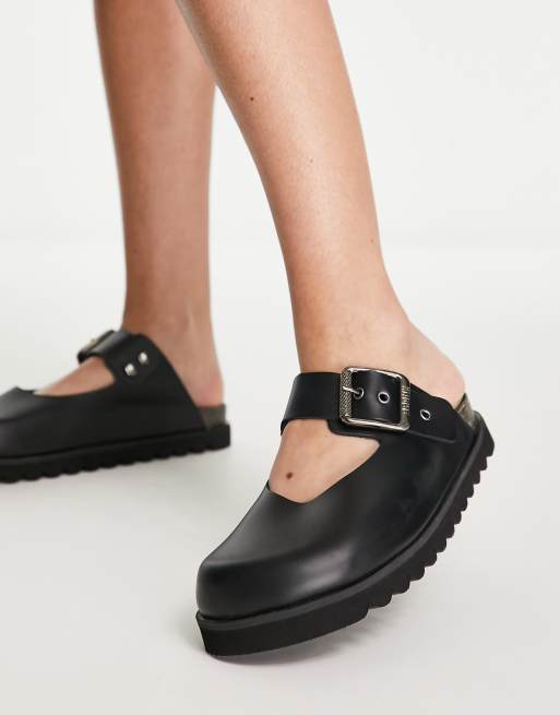 Bronx Baylorr mary jane leather mules in black | ASOS