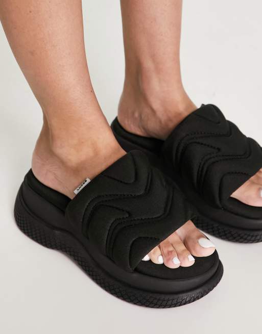 Bronx Bru-te chunky tech sliders in black | ASOS