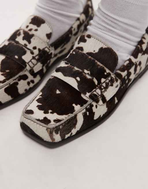 Bronx Colb-y penny loafers in cow print | ASOS