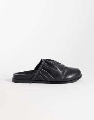 BRONX - Yla-na - Mules plates en cuir - Noir | ASOS