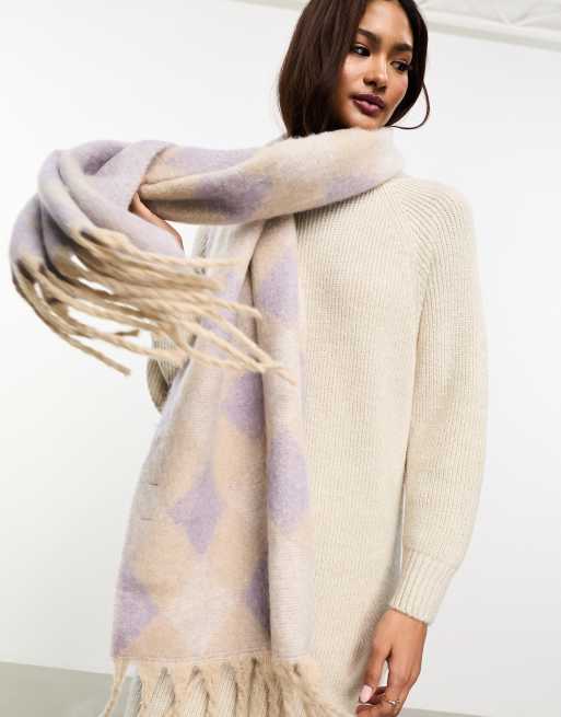 Bufanda a cuadros lilas extragrande muy suave de Vila | ASOS