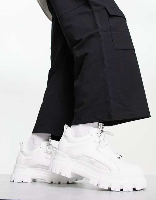 Buffalo Aspha mesh vegan-friendly sneakers in white | ASOS