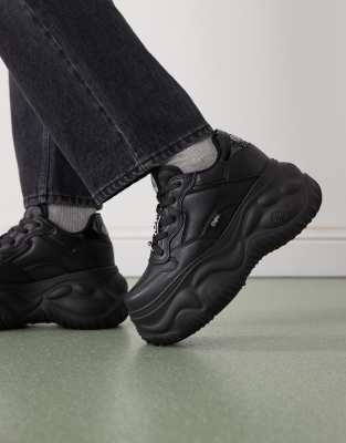 Buffalo vegan feral one platform trainers in black | ASOS