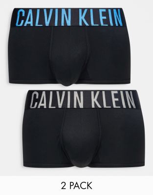 Calvin Klein 2 pack intense power trunks in black | ASOS