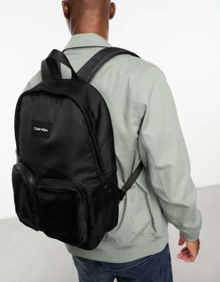 Calvin Klein 2 pocket backpack in black | ASOS