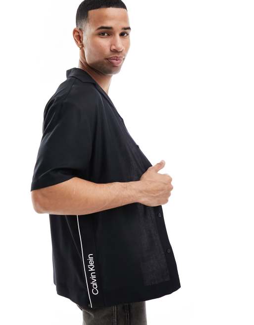 Calvin Klein Beach Shirt - CK Meta Legacy in Ck Black | ASOS