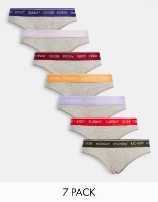 Calvin Klein CK One Cotton bikini style briefs 7 pack in multi colours ...