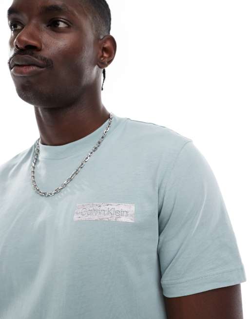 Calvin Klein concrete logo t shirt in light blue