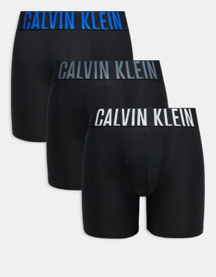 Calvin Klein Intense Power 3 Pack Microfibre Boxer Briefs In Black ...