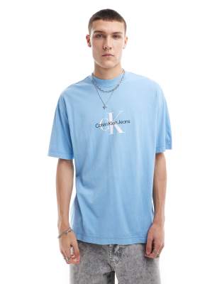 Calvin Klein Jeans archival monologo t-shirt in blue | ASOS