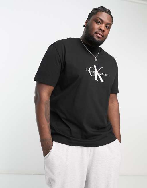 Calvin Klein Jeans Big And Tall Oversize T Shirt In Schwarz Mit