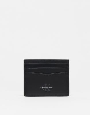 Calvin Klein Jeans monogram soft card case in black | ASOS