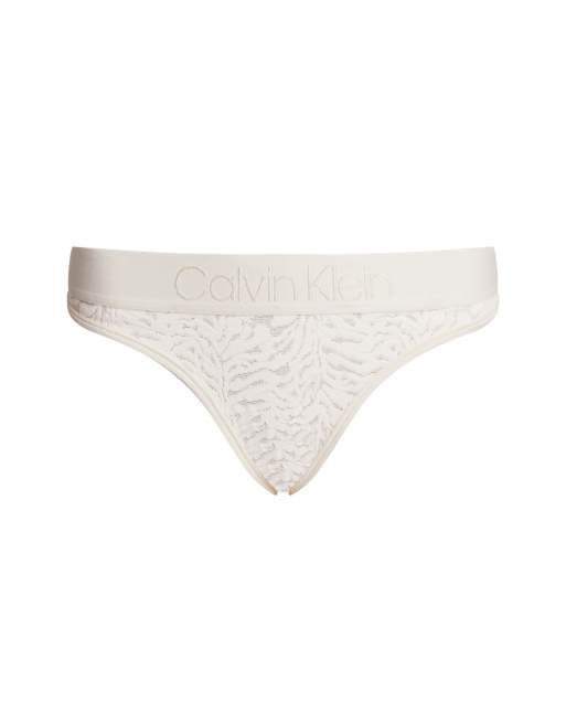 Calvin Klein lace thong - intrinsic in bone white | ASOS