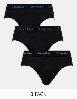 Calvin Klein - Lot de 3 slips en coton stretch avec logo coloré - Noir ...