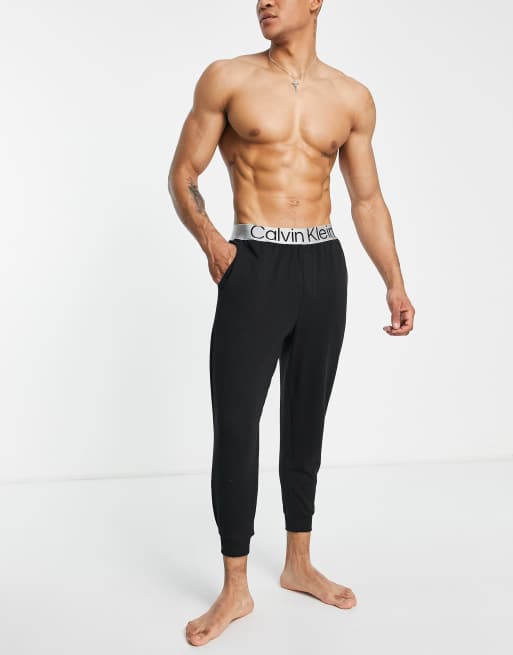 Calvin Klein Lounge Jogginghose In Schwarz Mit Farblich Abgesetztem