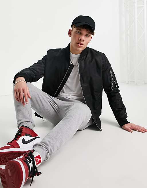 Calvin Klein MA-1 bomber jacket in black | ASOS Calvin Klein MA-1 bomber jacket in black | ASOS