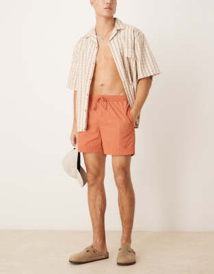 Calvin Klein Medium Drawstring Swim Shorts - CK Monogram in Aragon | ASOS