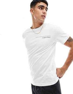 Calvin Klein meta legacy logo t-shirt in white | ASOS