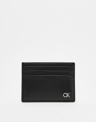 Calvin Klein metal CK card holder in black | ASOS