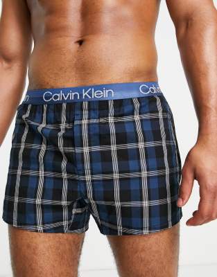 Calvin Klein modern structure sleep boxers in black print | ASOS
