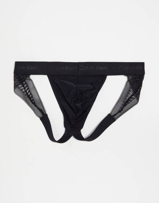 Calvin Klein Sculpt jock strap in black lace ASOS