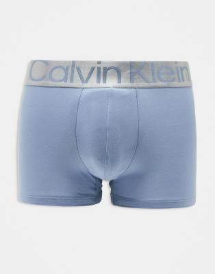 Calvin Klein Steel 3 pack trunks in grey/blue | ASOS