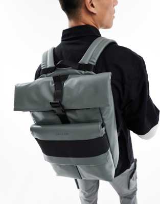 Calvin Klein teck roll top backpack in grey | ASOS