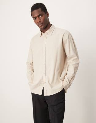 Camisa color crema de corte cuadrado extragrande de Selected | ASOS