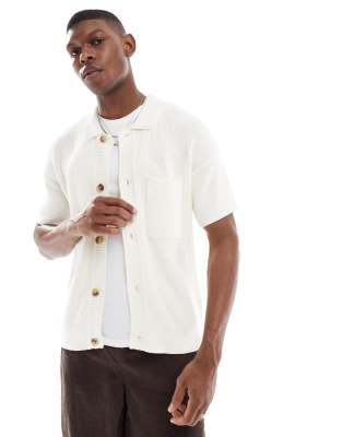 Camisa color crema de punto de New Look | ASOS
