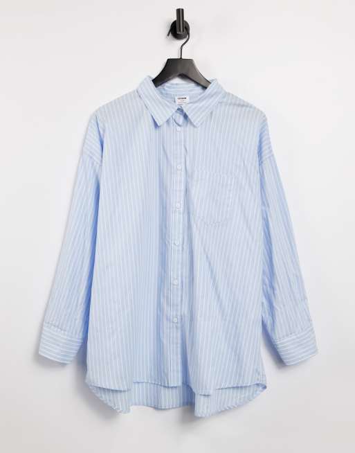 Camisa Dad A Rayas Azules De Cotton On Asos