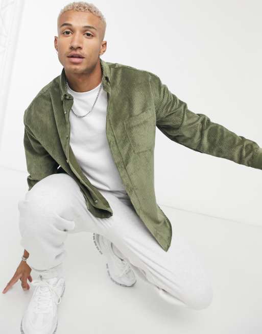 Camisa De Pana Extragrande Estilo Años 90 En Verde De Asos Design Asos