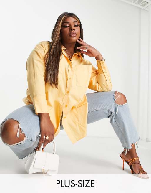 Camisa Naranja Claro Extragrande De Yours Asos