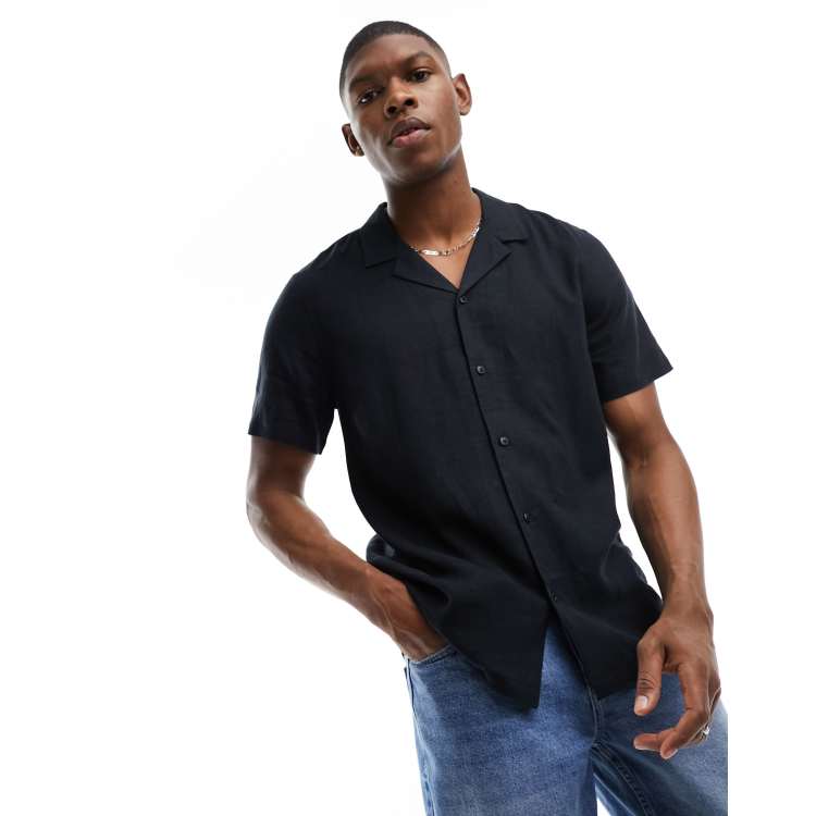 Camisa Negra En Español Camisa De Vestir Stretch Negra Manga Larga