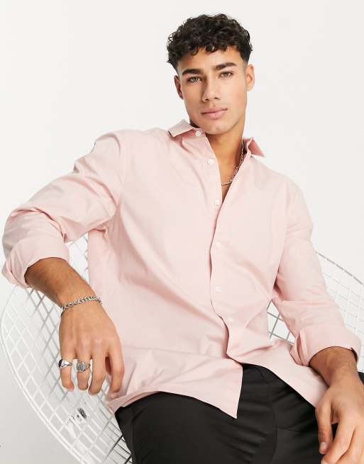 Camisa Rosa Claro De Corte Estándar De Asos Design Asos