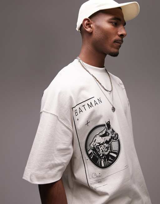 Camiseta Color Piedra Extragrande Con Estampado De Batman De Topman Asos