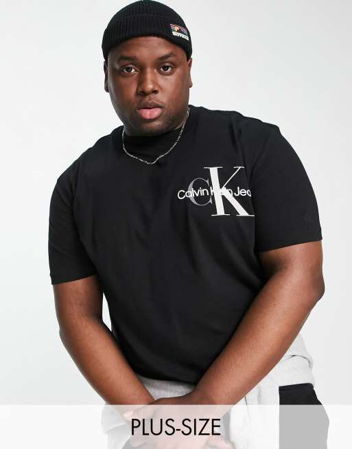 Camiseta Negra Con Logo De Monograma En Dos Tonos De Calvin Klein Jeans