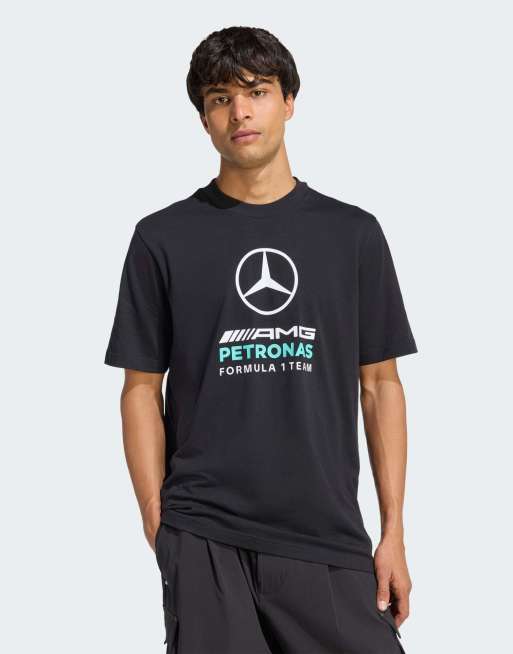 Camiseta negra y verde menta neón con estampado gráfico Mercedes-AMG ...