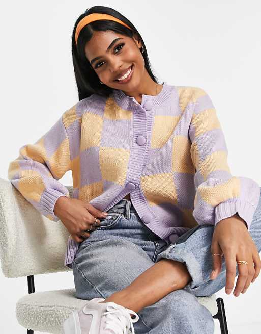 Cárdigan en tonos pastel a cuadros dameros de Urban Bliss | ASOS Cárdigan en tonos pastel a cuadros dameros de Urban Bliss | ASOS