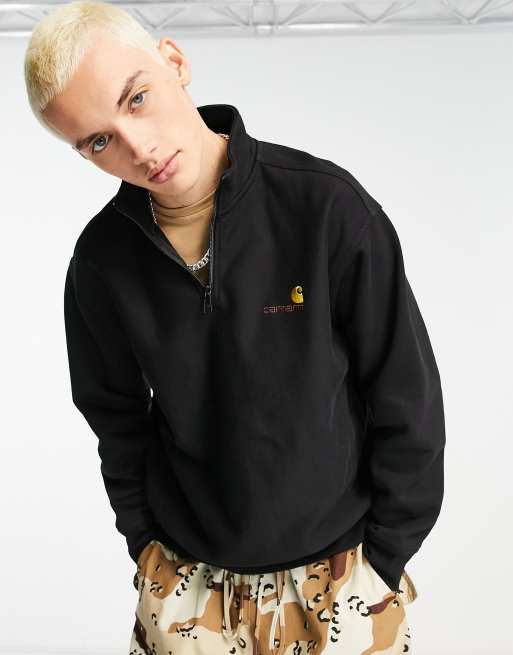 Carhartt Wip American Script Sweat à Demi Fermeture éclair Noir